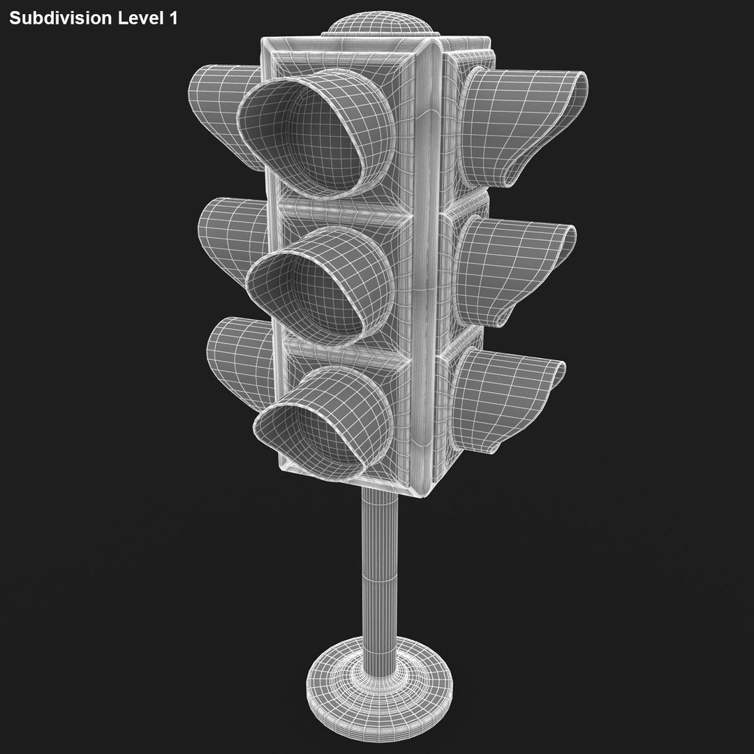 3d Traffic Light Set Model
