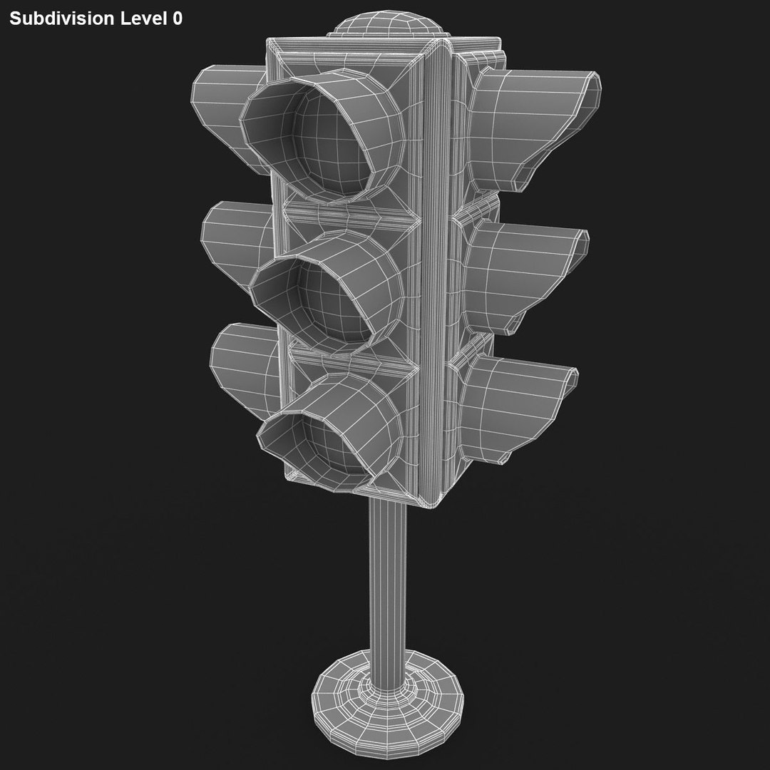 3d Traffic Light Set Model