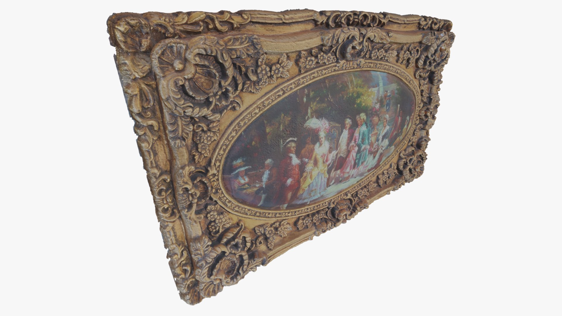 3D Model 3D Scan Old Painting With Classic Gold Frame 3 - TurboSquid ...
