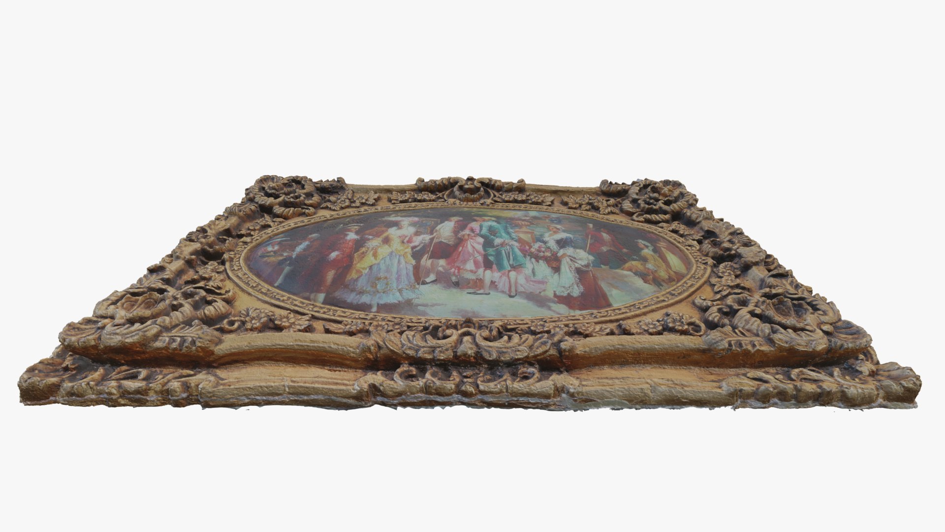 3D Model 3D Scan Old Painting With Classic Gold Frame 3 - TurboSquid ...