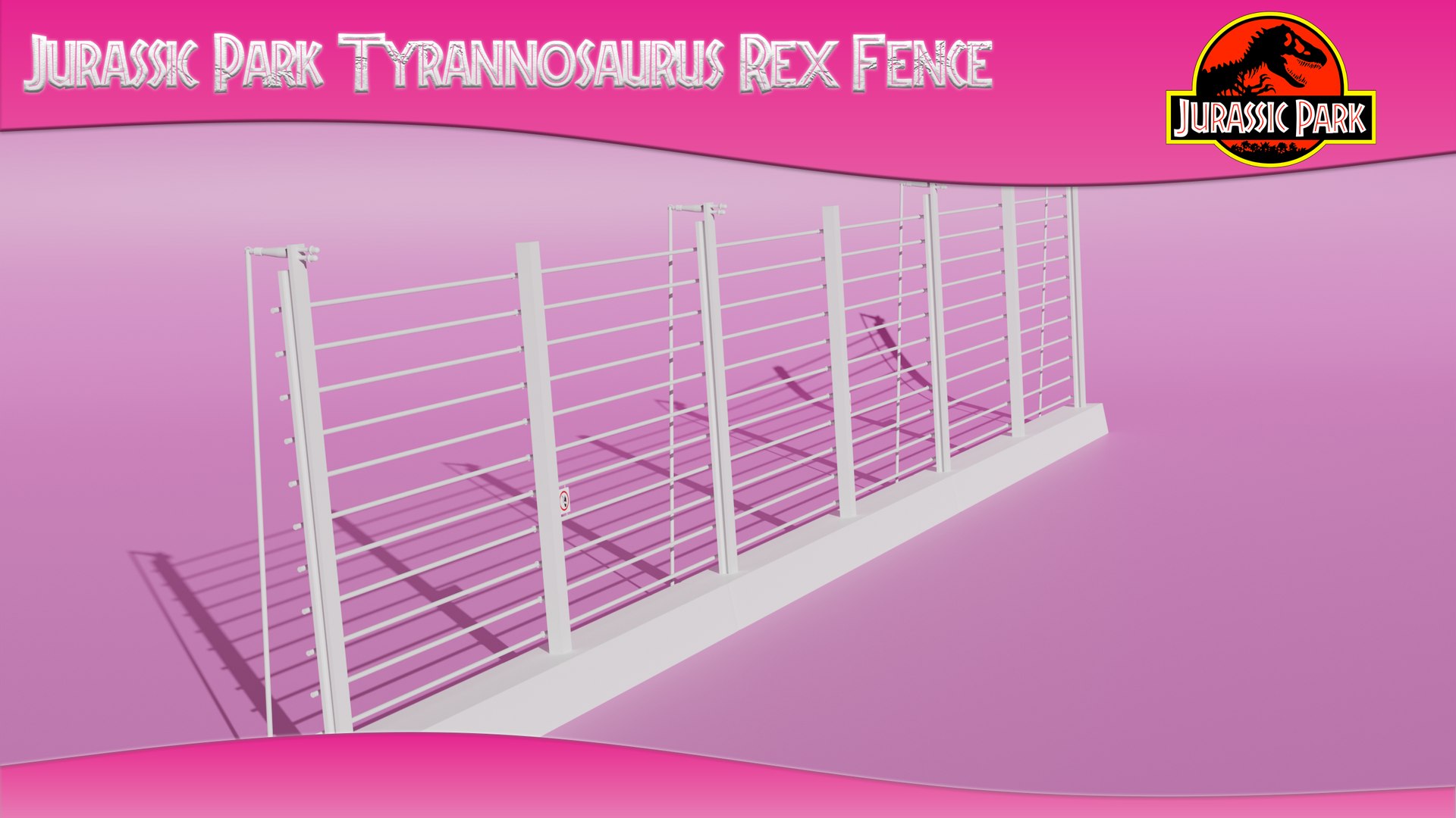 3D Jurassic Park Tyrannosaurus Rex Fence Film Accurate Model ...