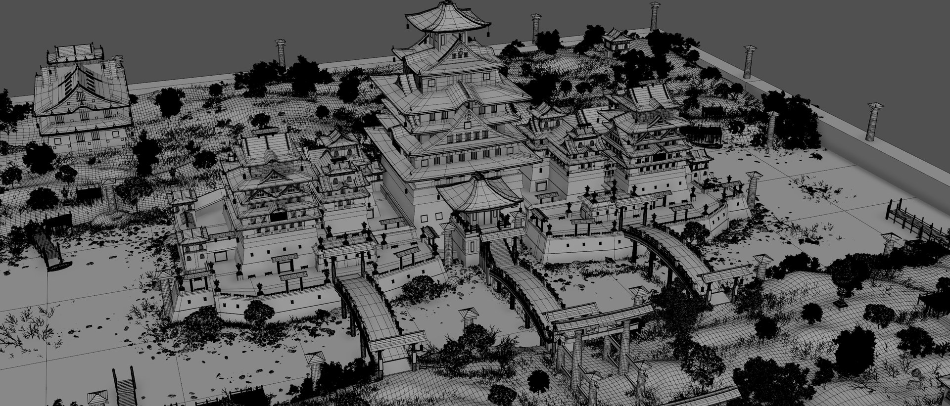 Fantasy Asian Castle Environment 3D Model - TurboSquid 2381320