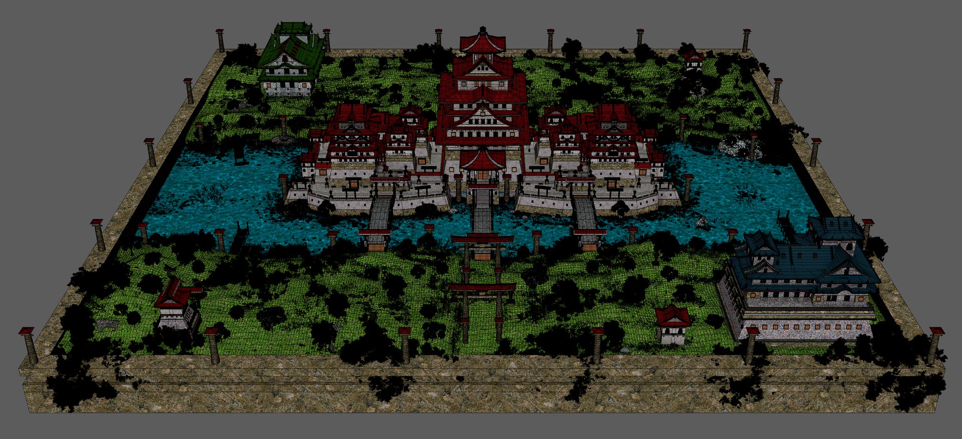 Fantasy Asian Castle Environment 3D Model - TurboSquid 2381320