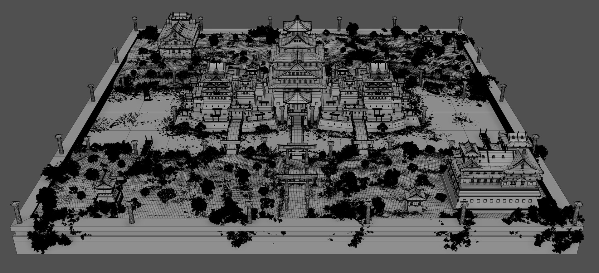 Fantasy Asian Castle Environment 3D Model - TurboSquid 2381320