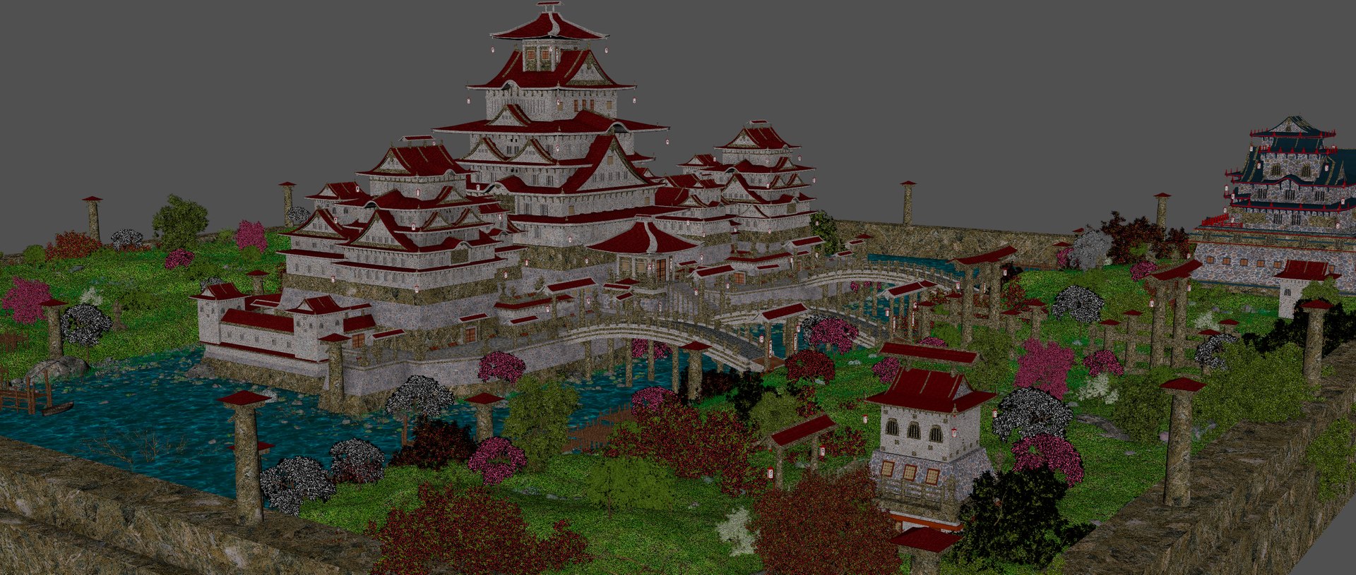 Fantasy Asian Castle Environment 3D Model - TurboSquid 2381320