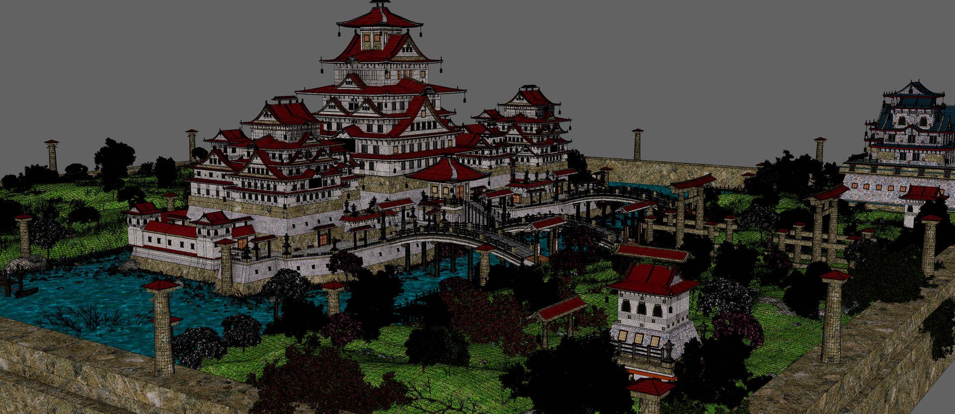 Fantasy Asian Castle Environment 3D Model - TurboSquid 2381320