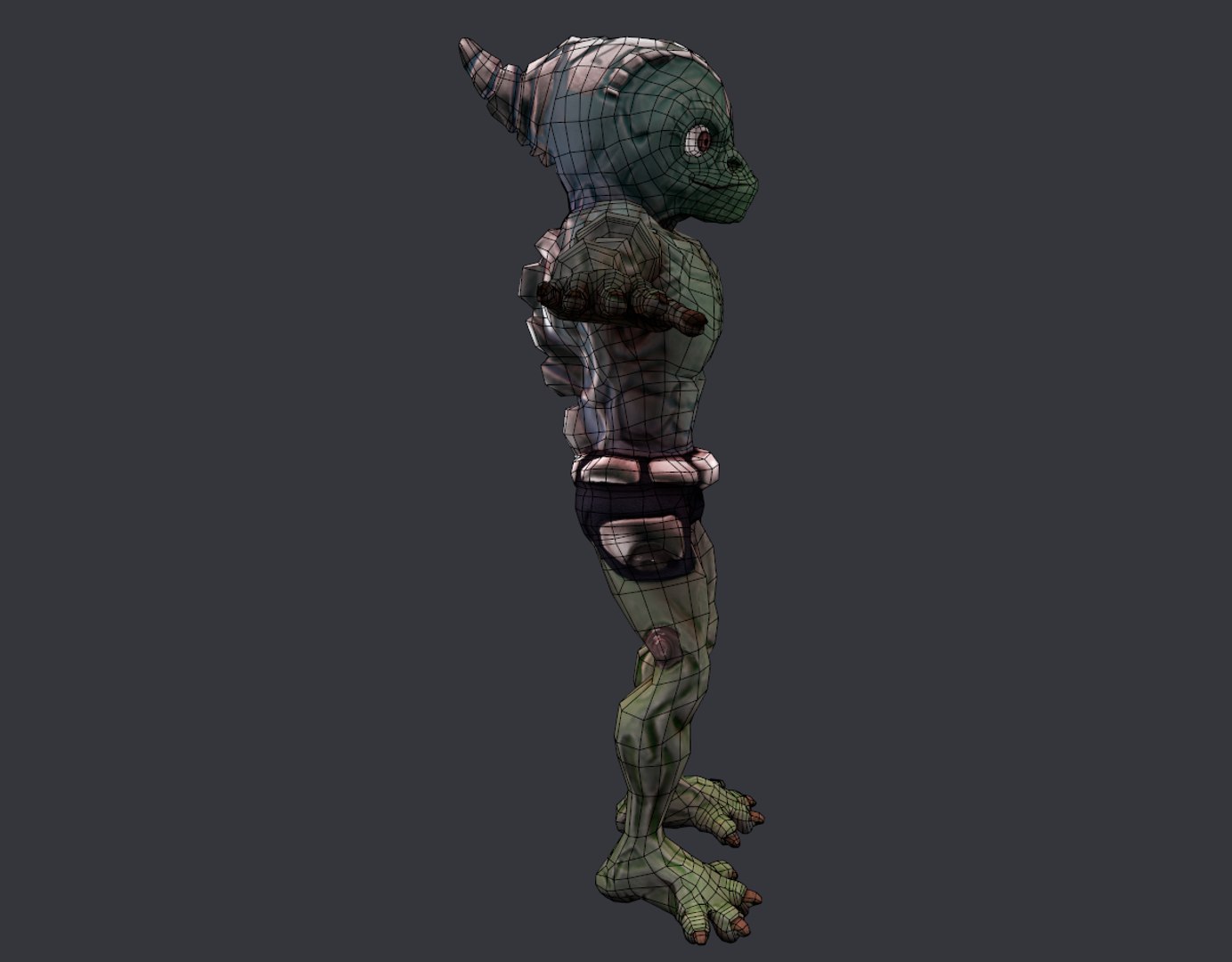 3d Rigged Alien Reptile Character Model