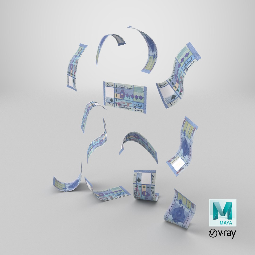 3D Lebanese 50000 Livres Falling Notes - TurboSquid 2517342