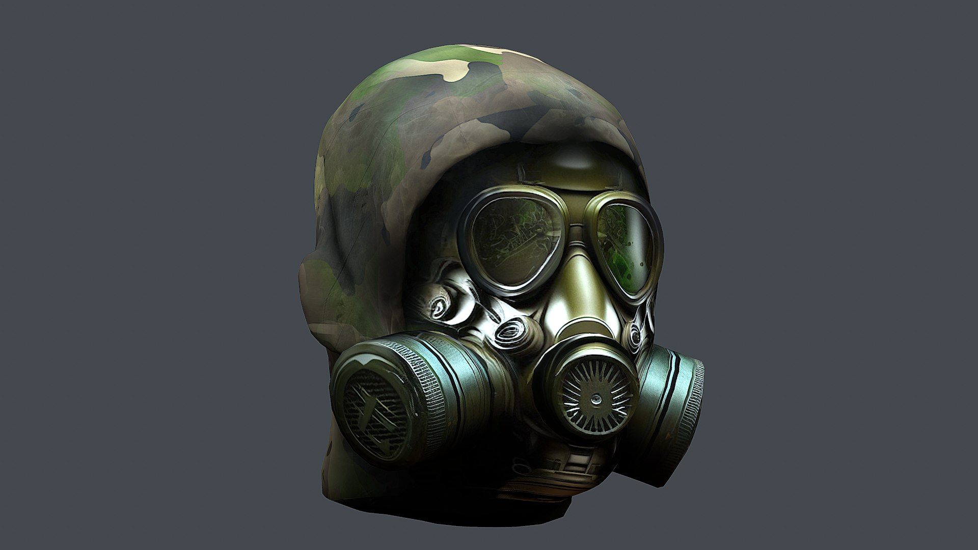3D Model Gas Mask Helmet Military Combat - TurboSquid 2028737