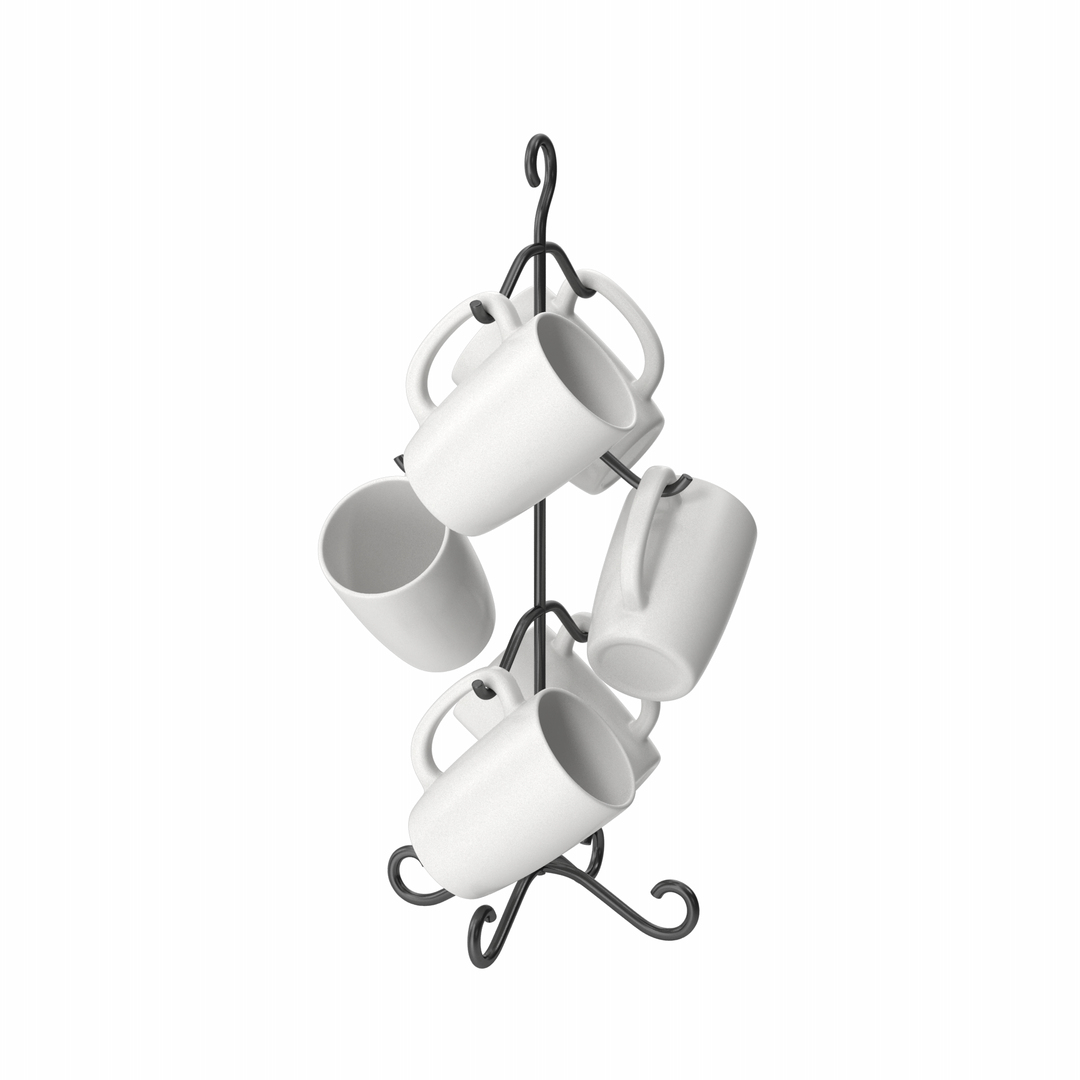 3D Mug Tree Stand With Mugs Model - TurboSquid 2120220