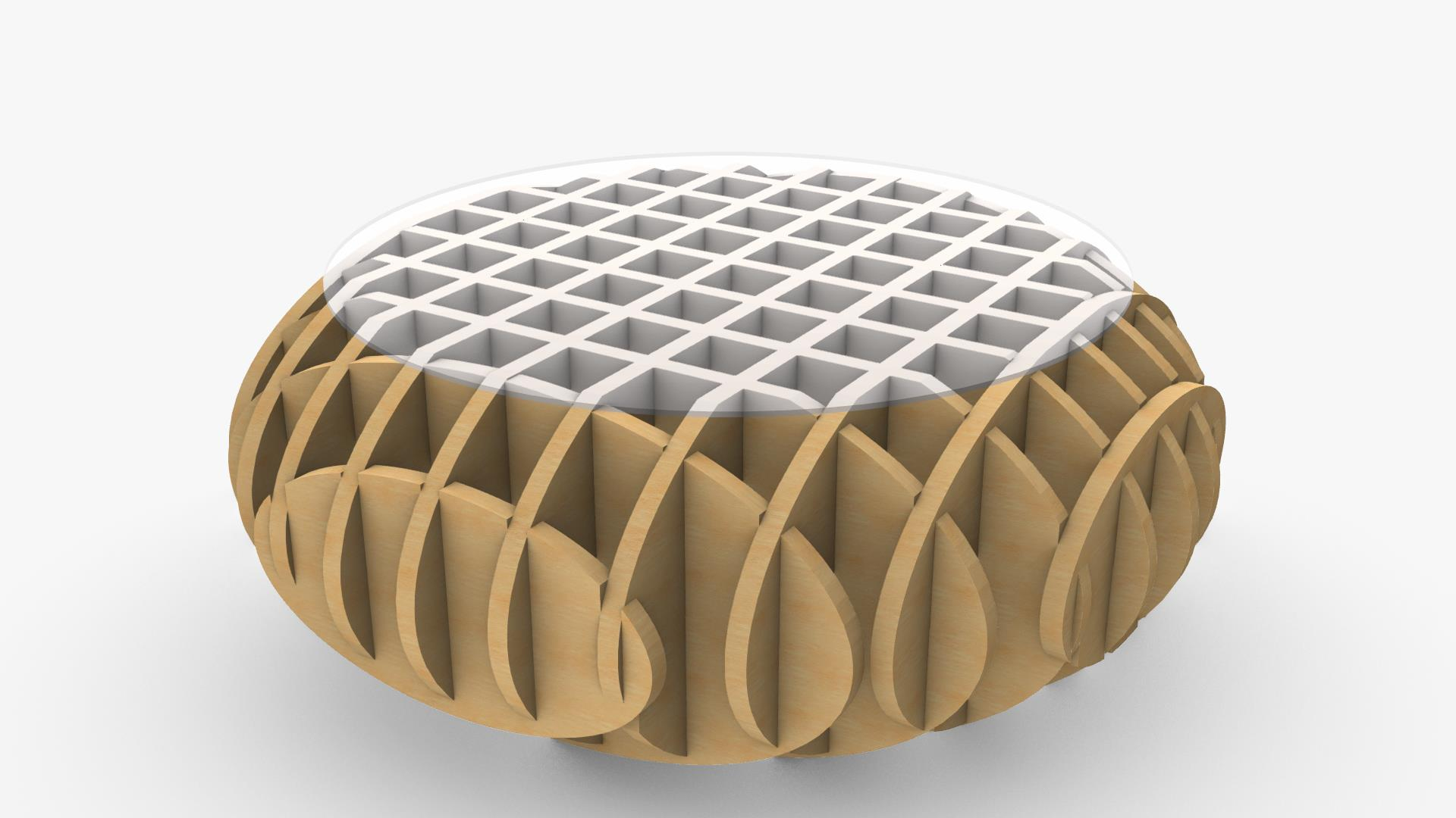 Ellipsoid Waffle Table model - TurboSquid 2175441