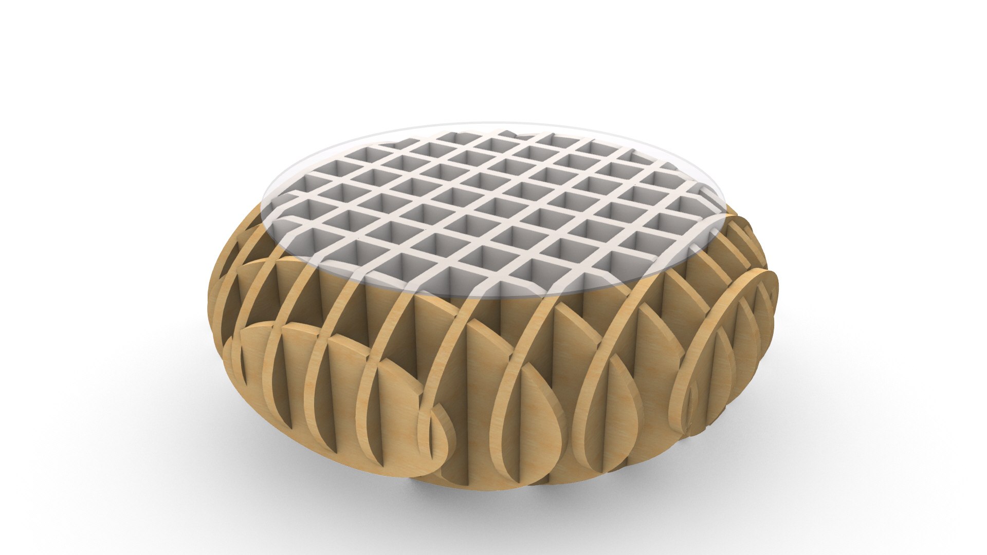 Ellipsoid Waffle Table Model - TurboSquid 2175441