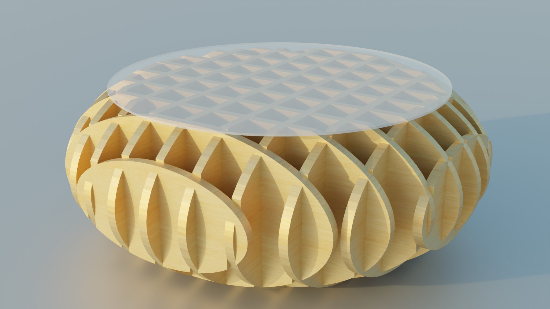 Ellipsoid Waffle Table Model - TurboSquid 2175441