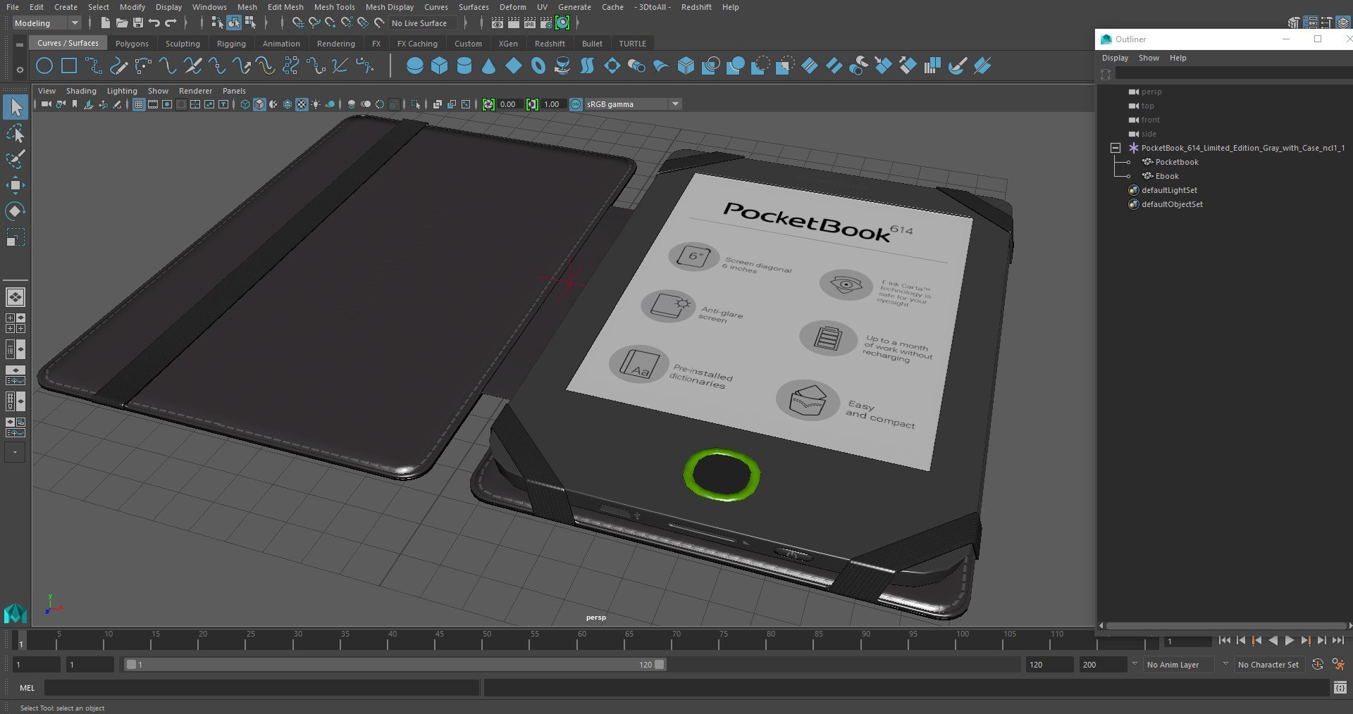 3D PocketBook 614 Limited Edition Gray With Case - TurboSquid 2147295