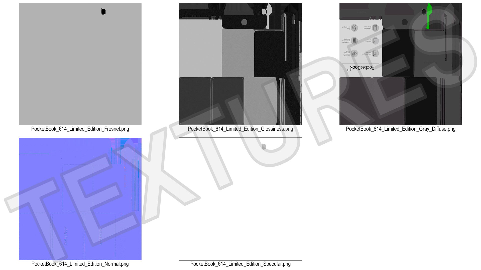3D PocketBook 614 Limited Edition Gray With Case - TurboSquid 2147295
