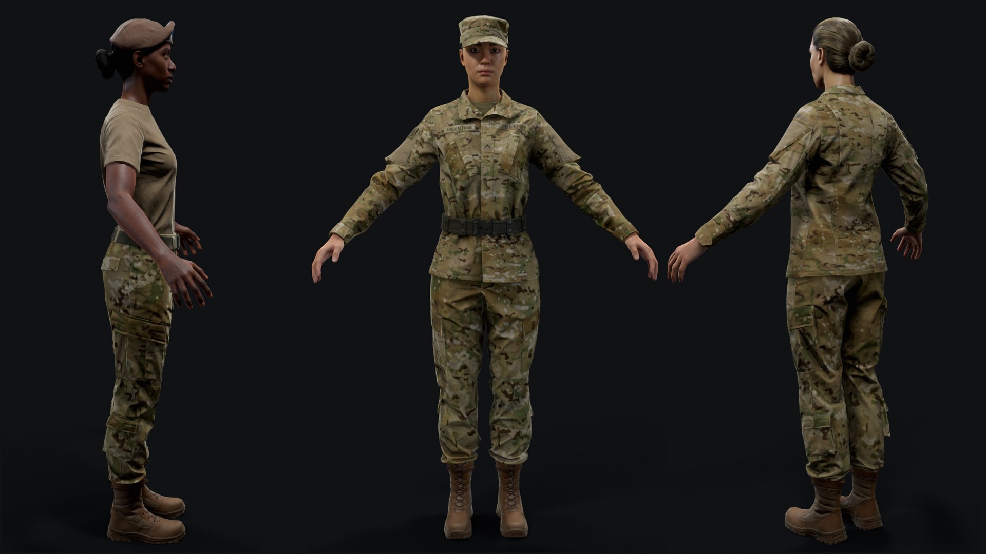 US Army Female Soldier 3D Model - TurboSquid 2100920