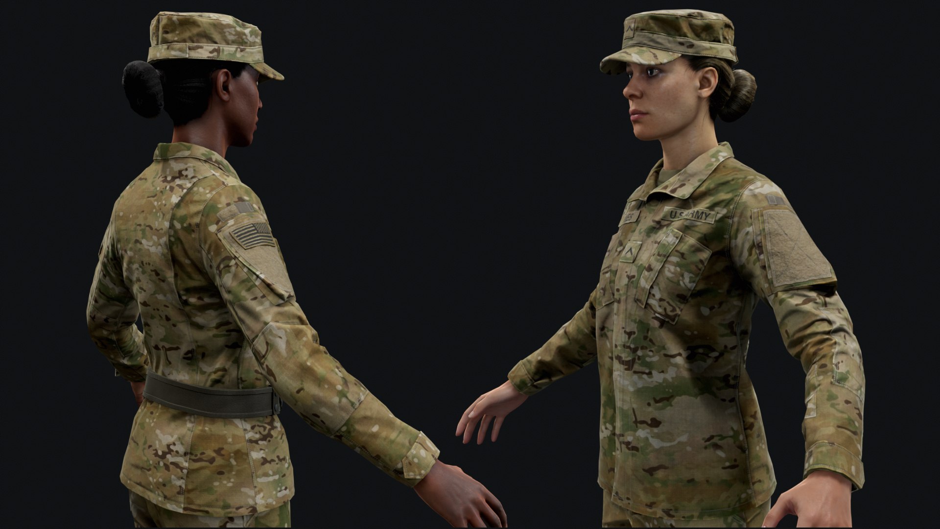 US Army Female Soldier 3D Model - TurboSquid 2100920