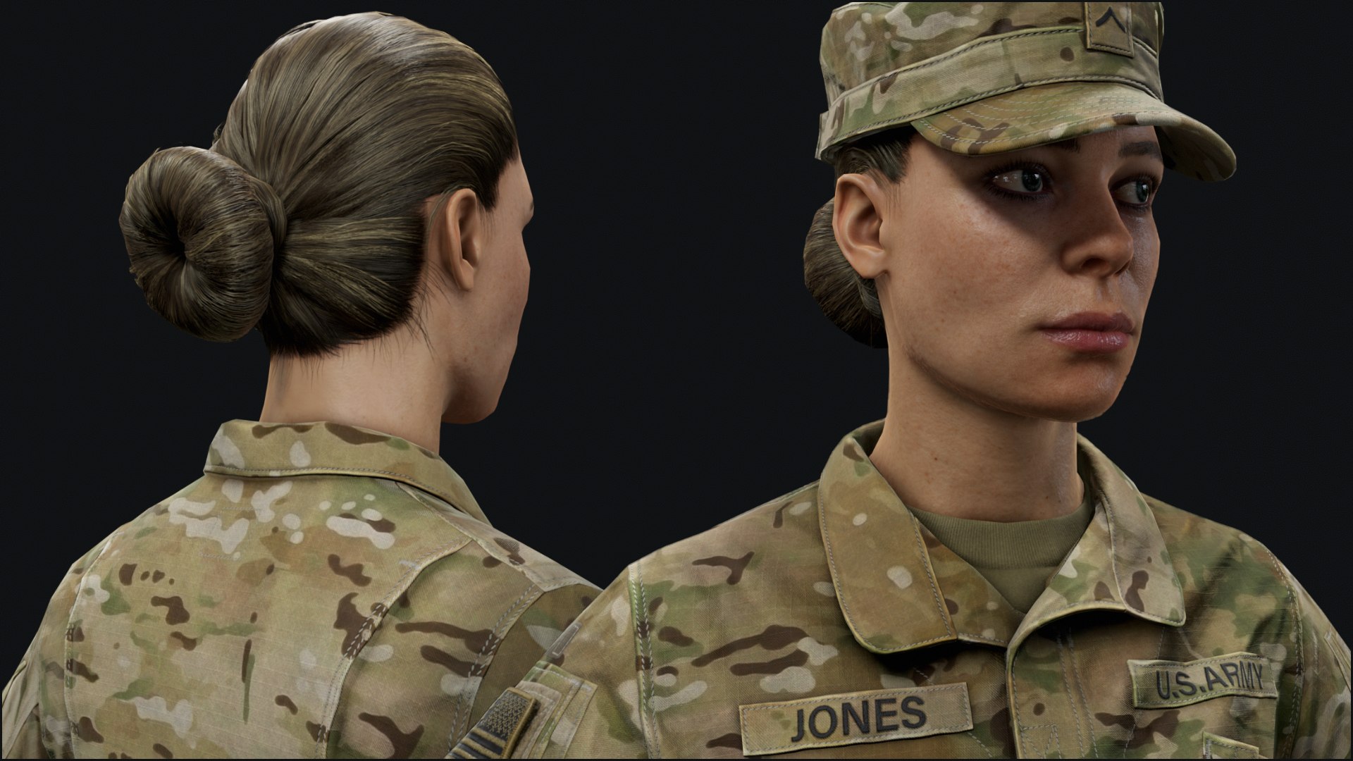 US Army Female Soldier 3D Model - TurboSquid 2100920