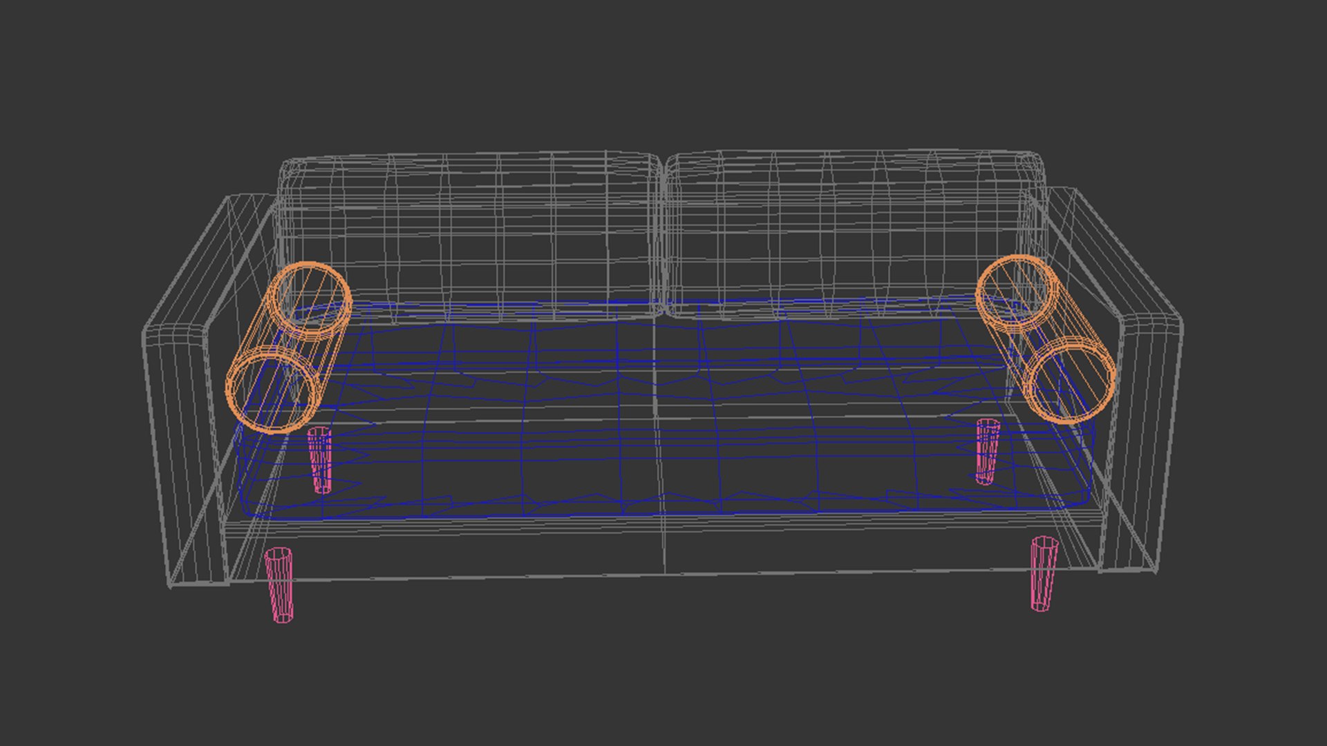 3D Model Low Poly Sofa And Table - TurboSquid 2124281