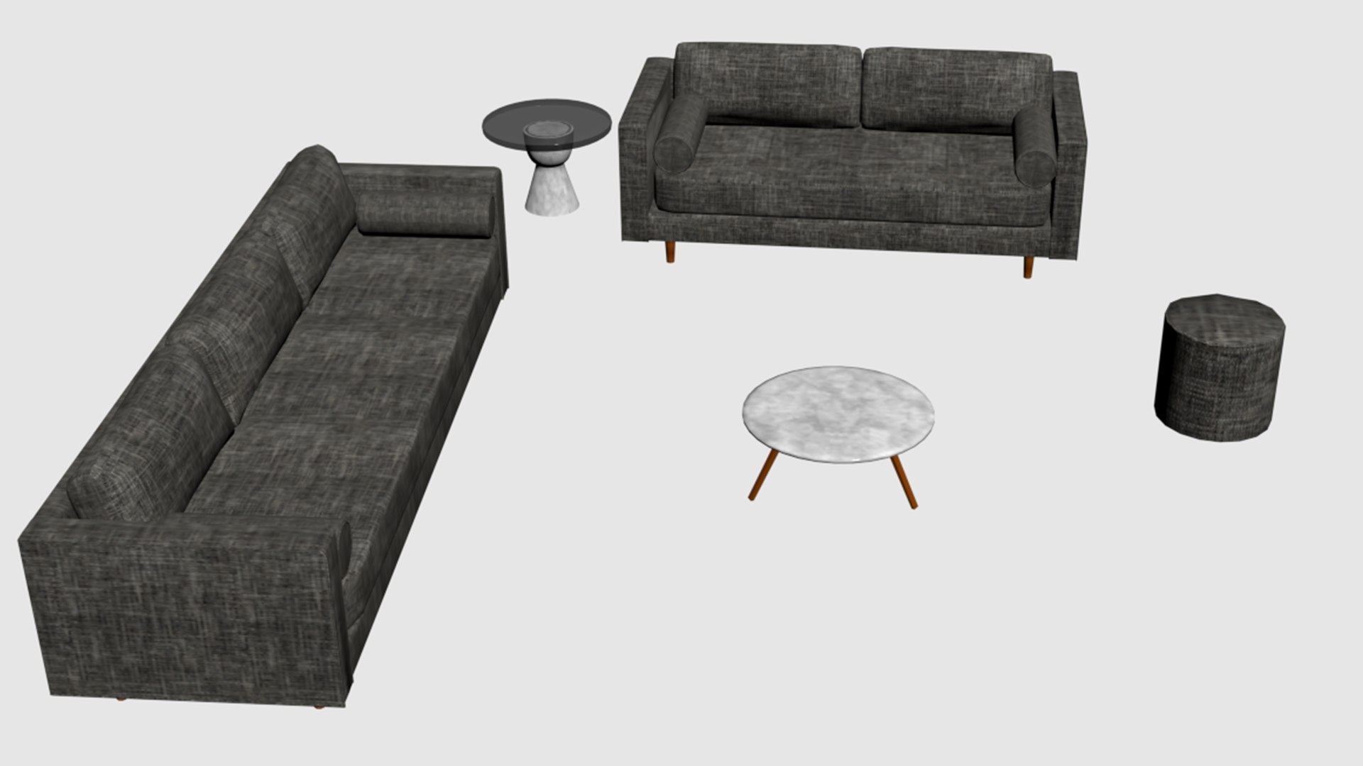 3D Model Low Poly Sofa And Table - TurboSquid 2124281