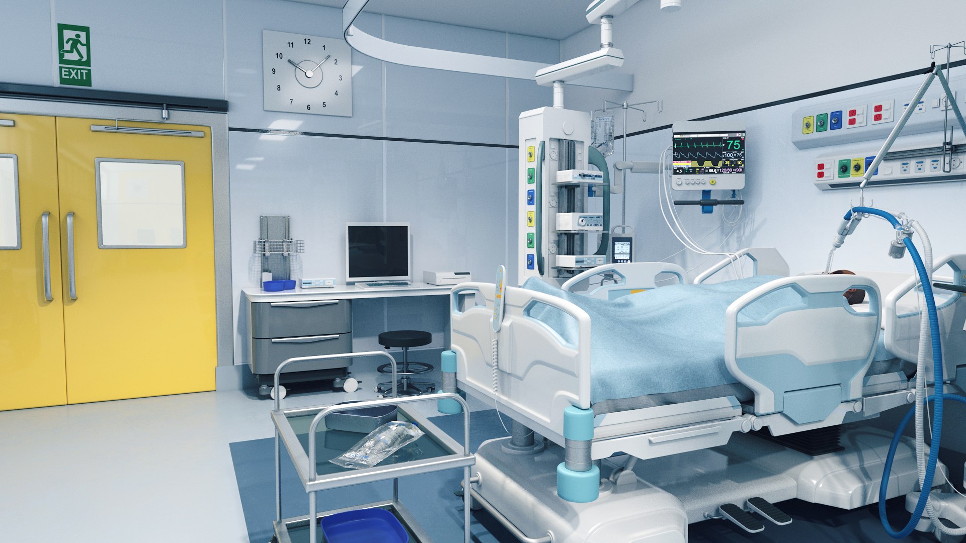 3D ICU Ward With Patients - TurboSquid 2128856