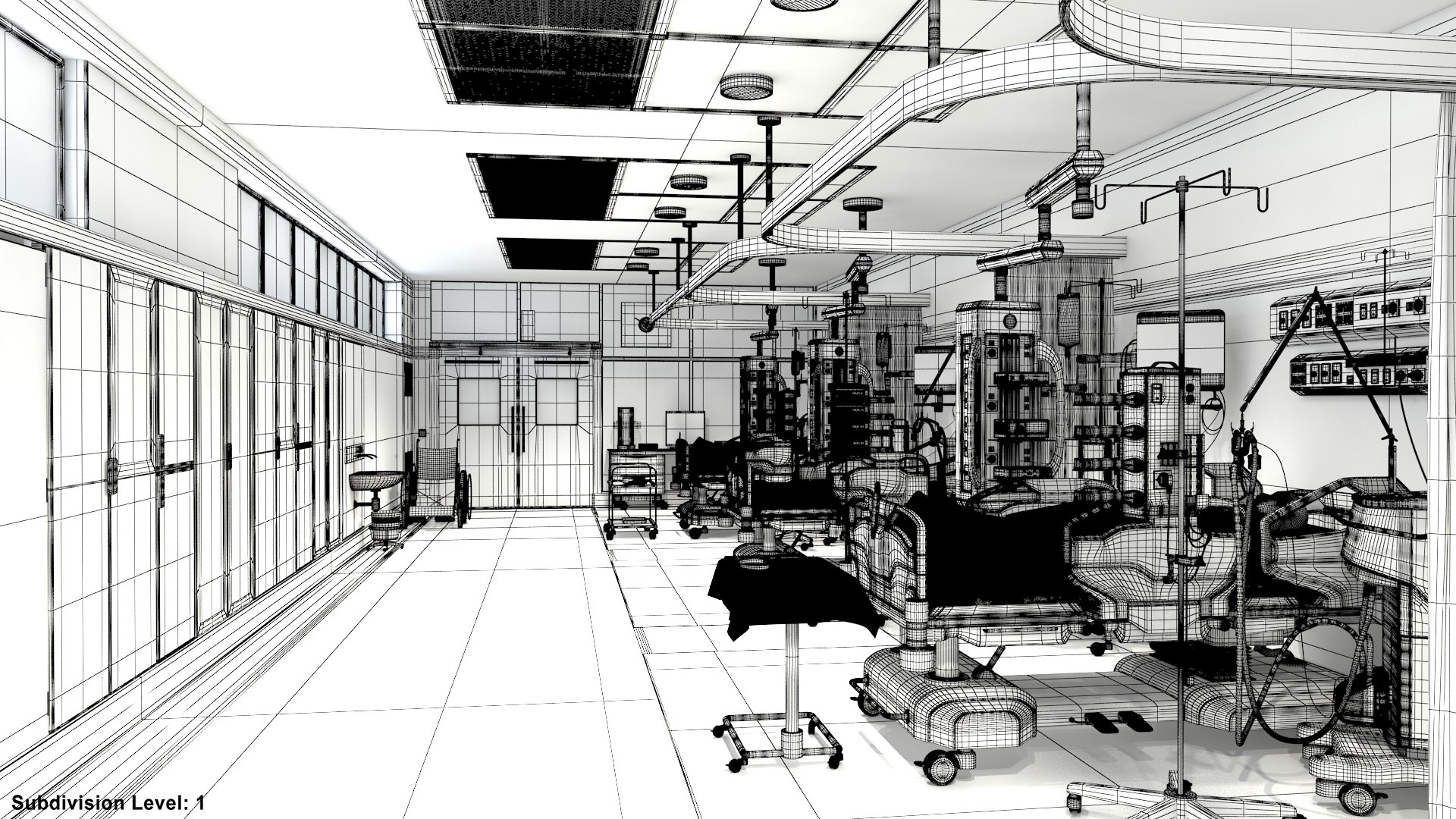 3D ICU Ward With Patients - TurboSquid 2128856