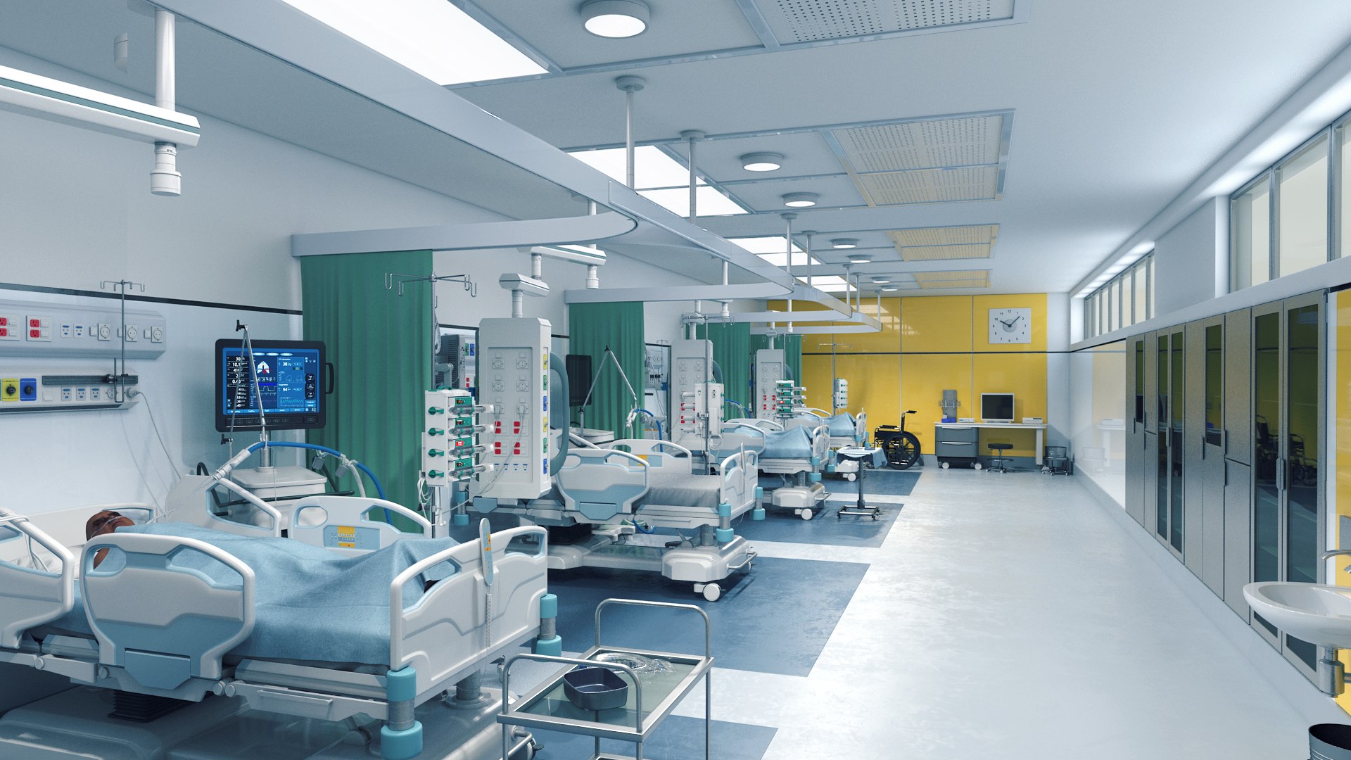 3D ICU Ward With Patients - TurboSquid 2128856