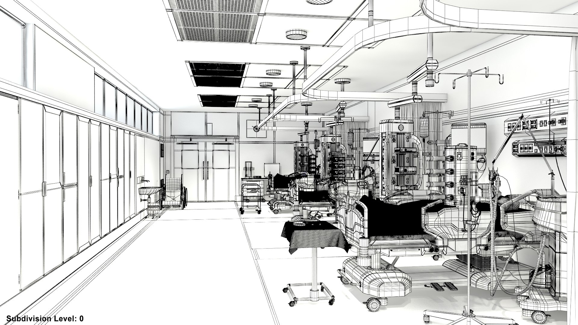 3D ICU Ward With Patients - TurboSquid 2128856