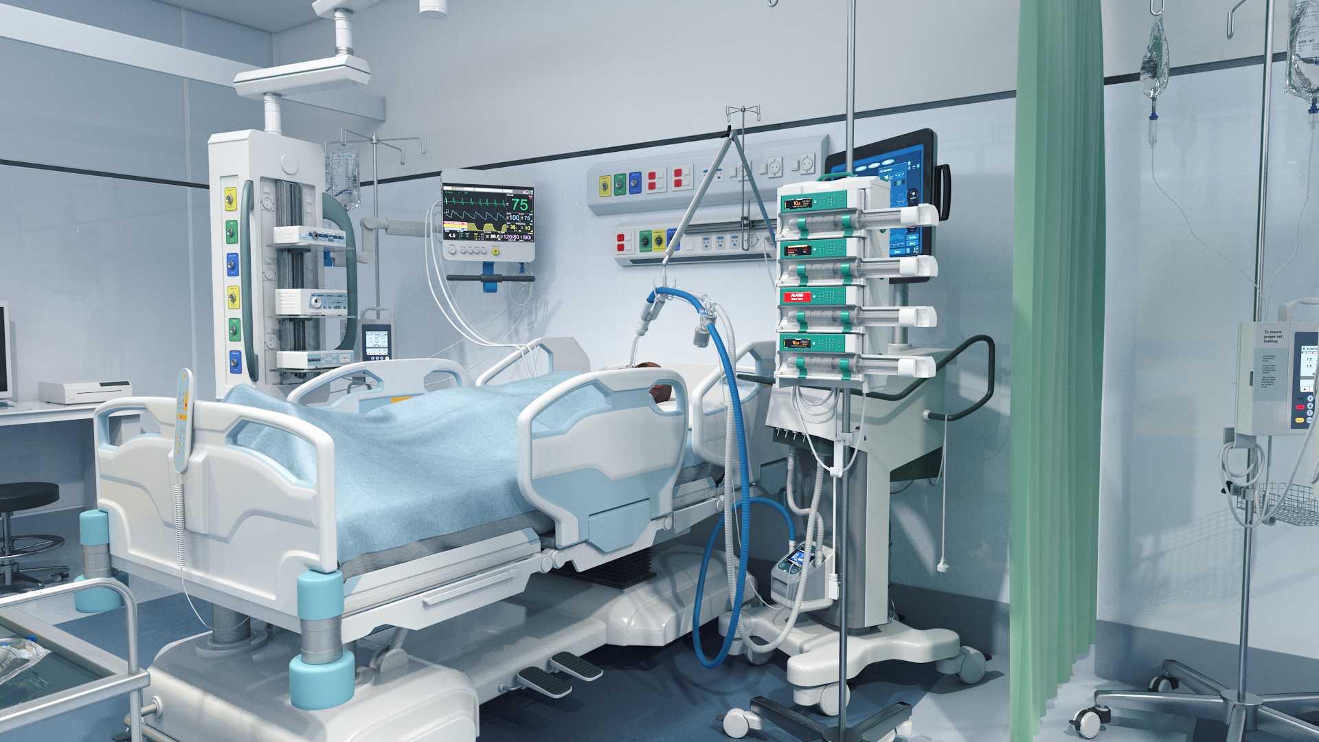 3D ICU Ward With Patients - TurboSquid 2128856