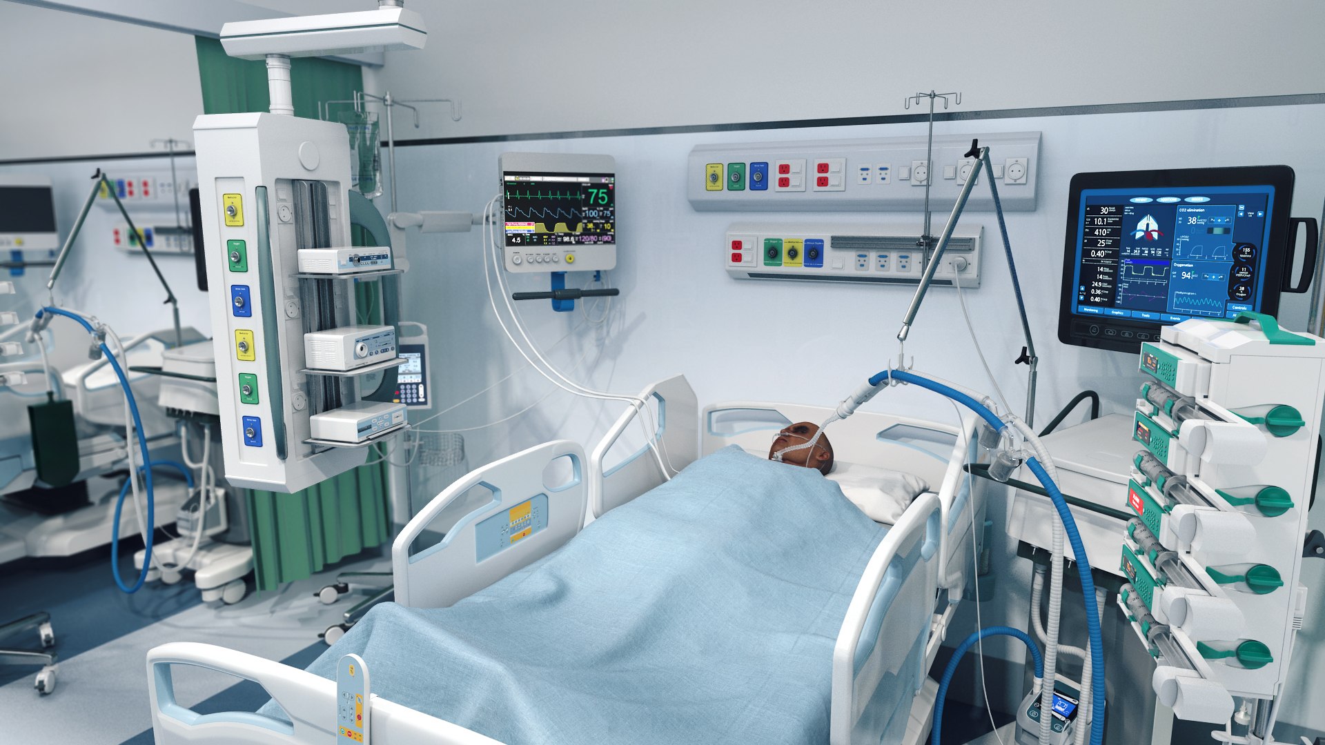 3D ICU Ward With Patients - TurboSquid 2128856