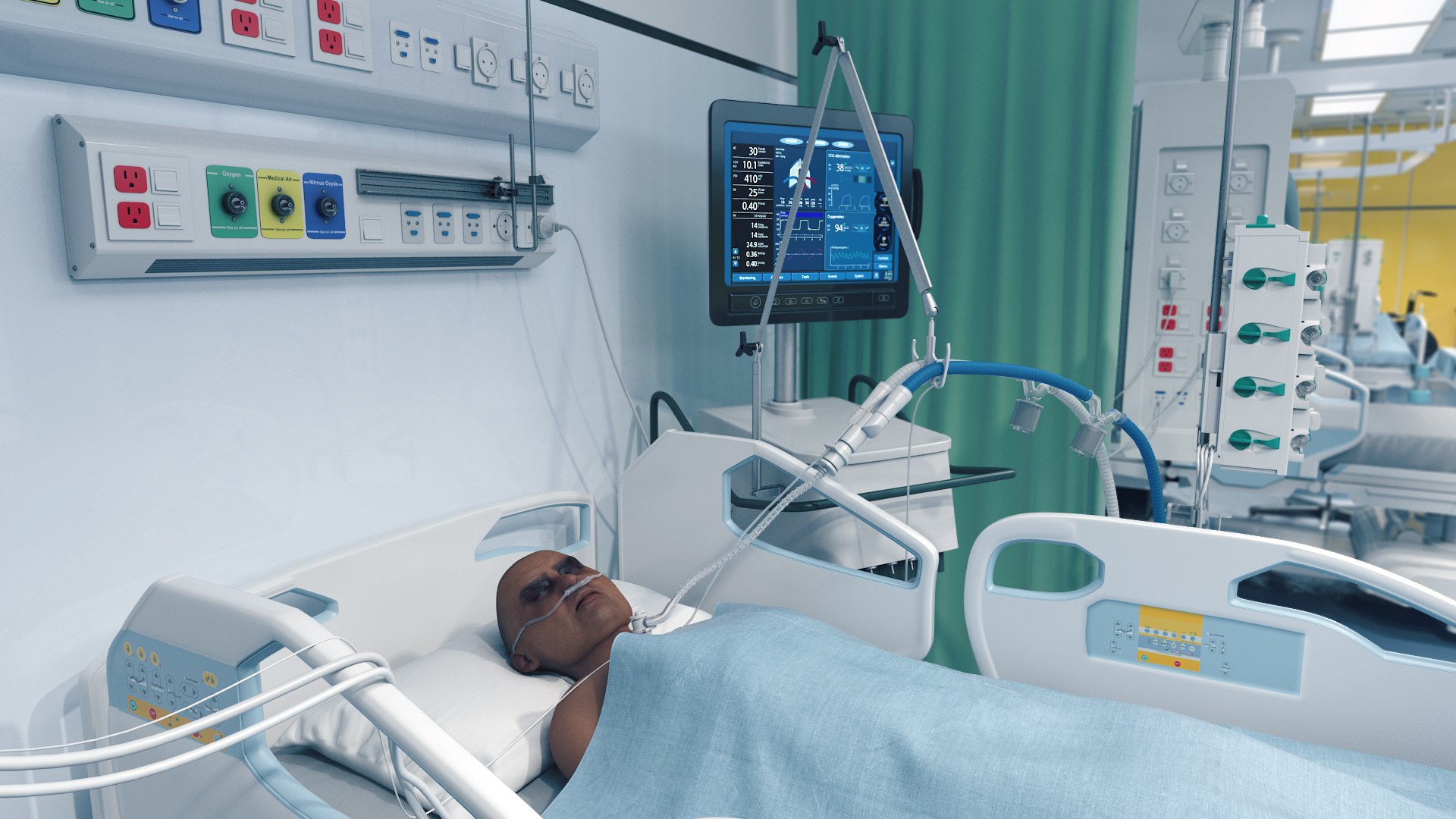 3D ICU Ward With Patients - TurboSquid 2128856