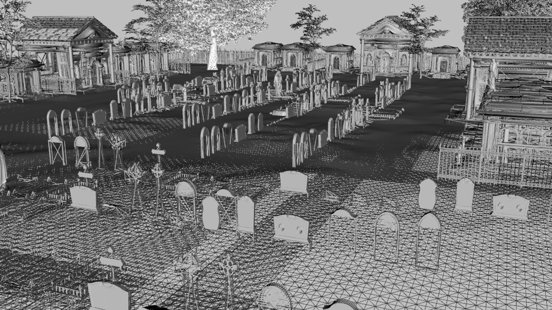 Darkmont Cemetery 3D Model - TurboSquid 1983942
