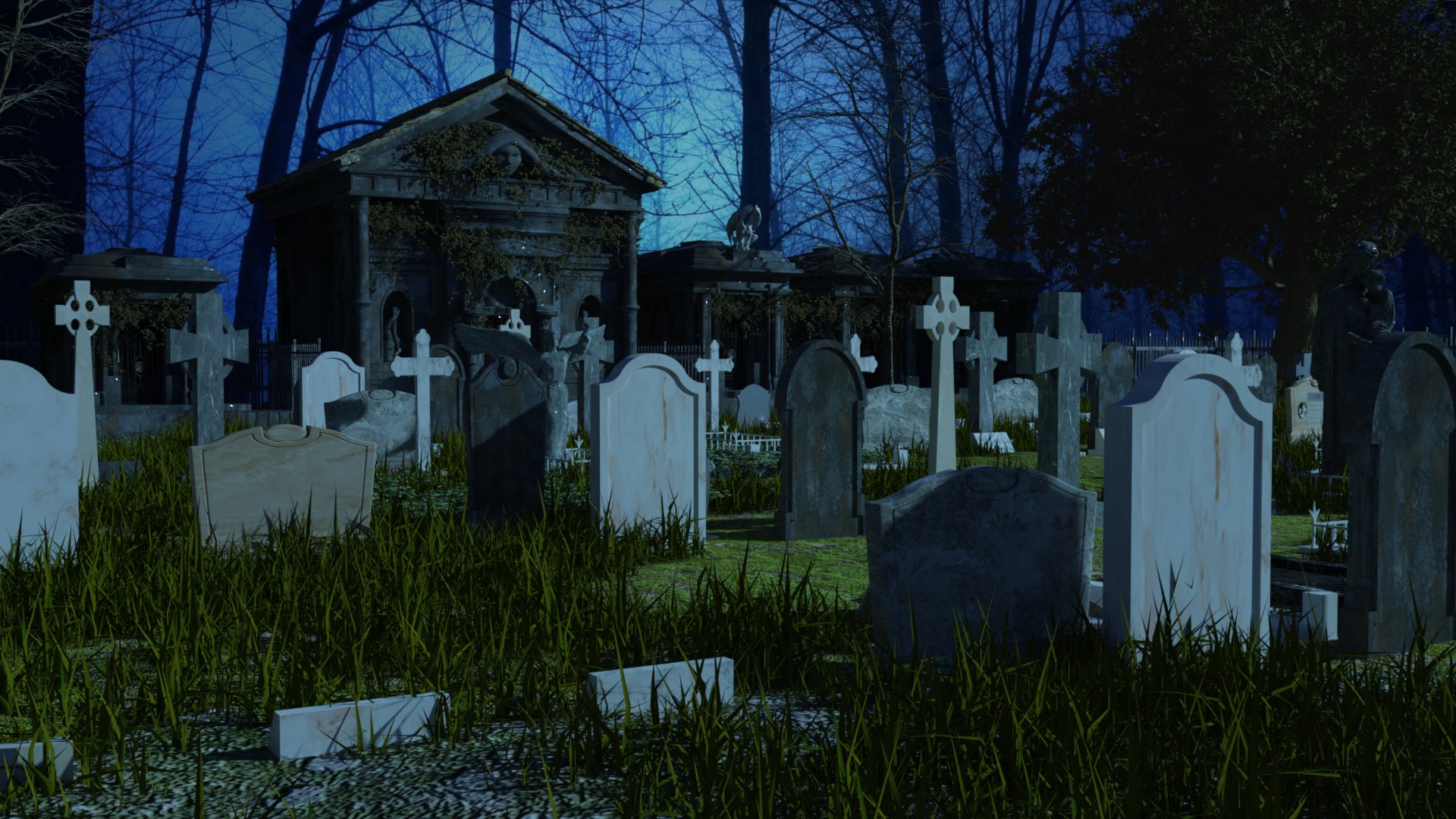 Darkmont Cemetery 3D Model - TurboSquid 1983942