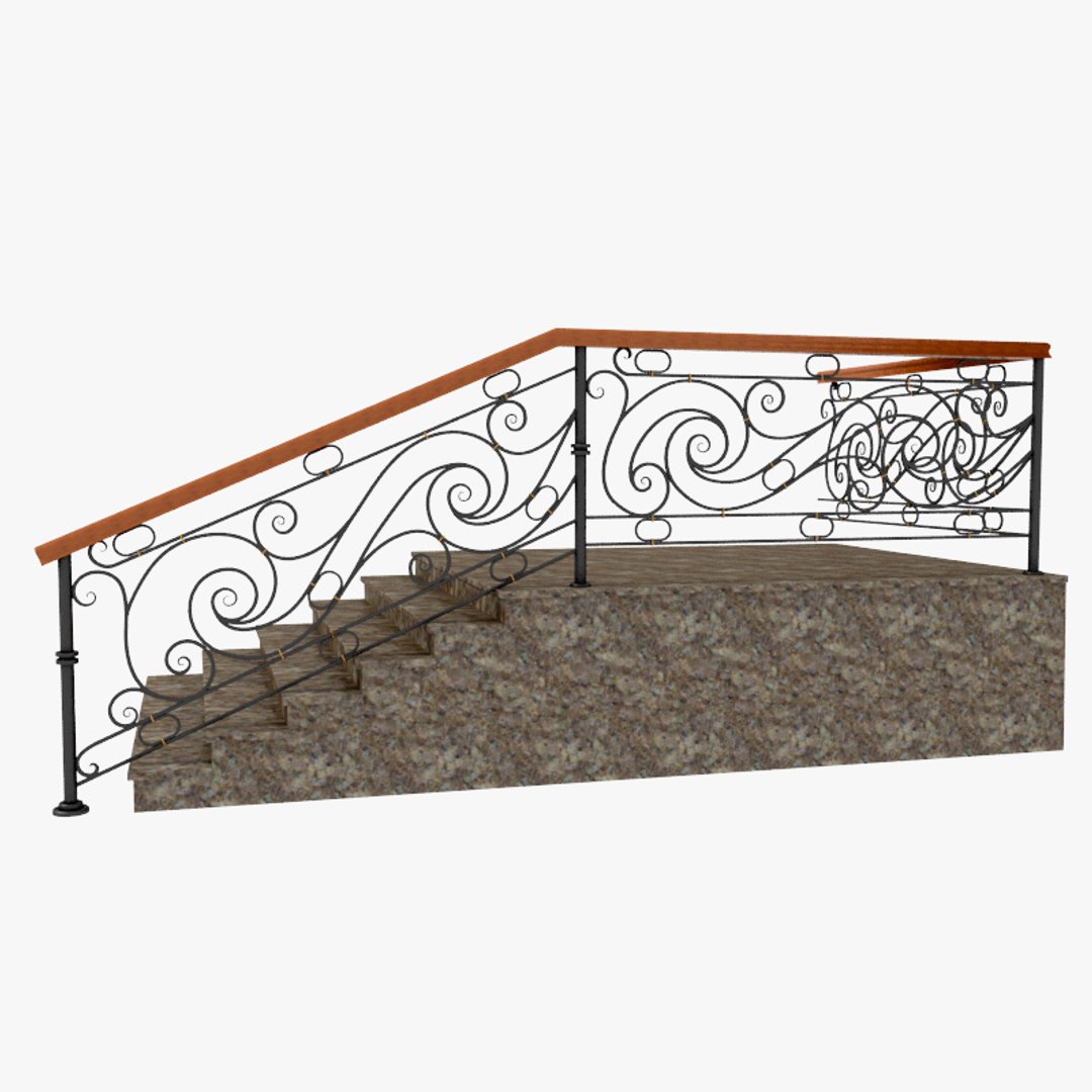 3d Wrought Iron Stair Railing Model