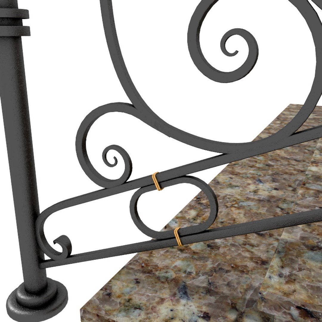 3d Wrought Iron Stair Railing Model
