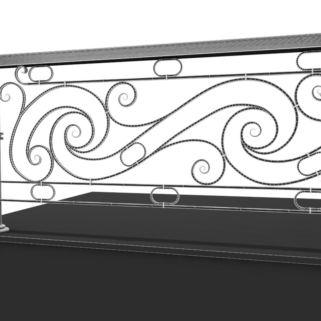 3d Wrought Iron Stair Railing Model