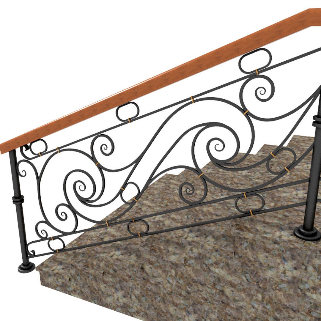 3d Wrought Iron Stair Railing Model