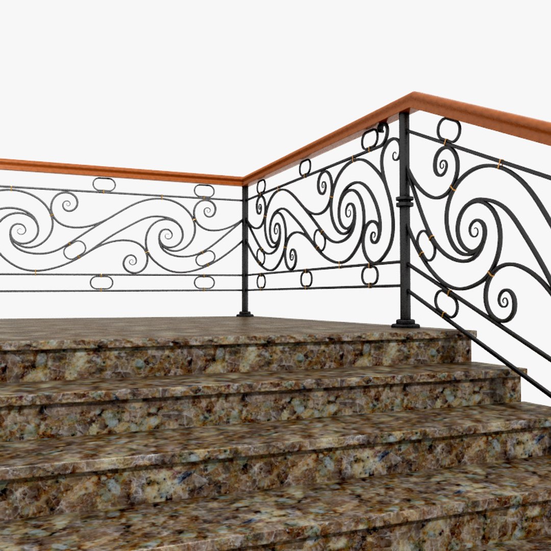 3d Wrought Iron Stair Railing Model
