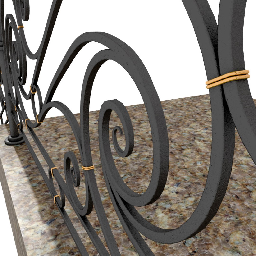 3d Wrought Iron Stair Railing Model