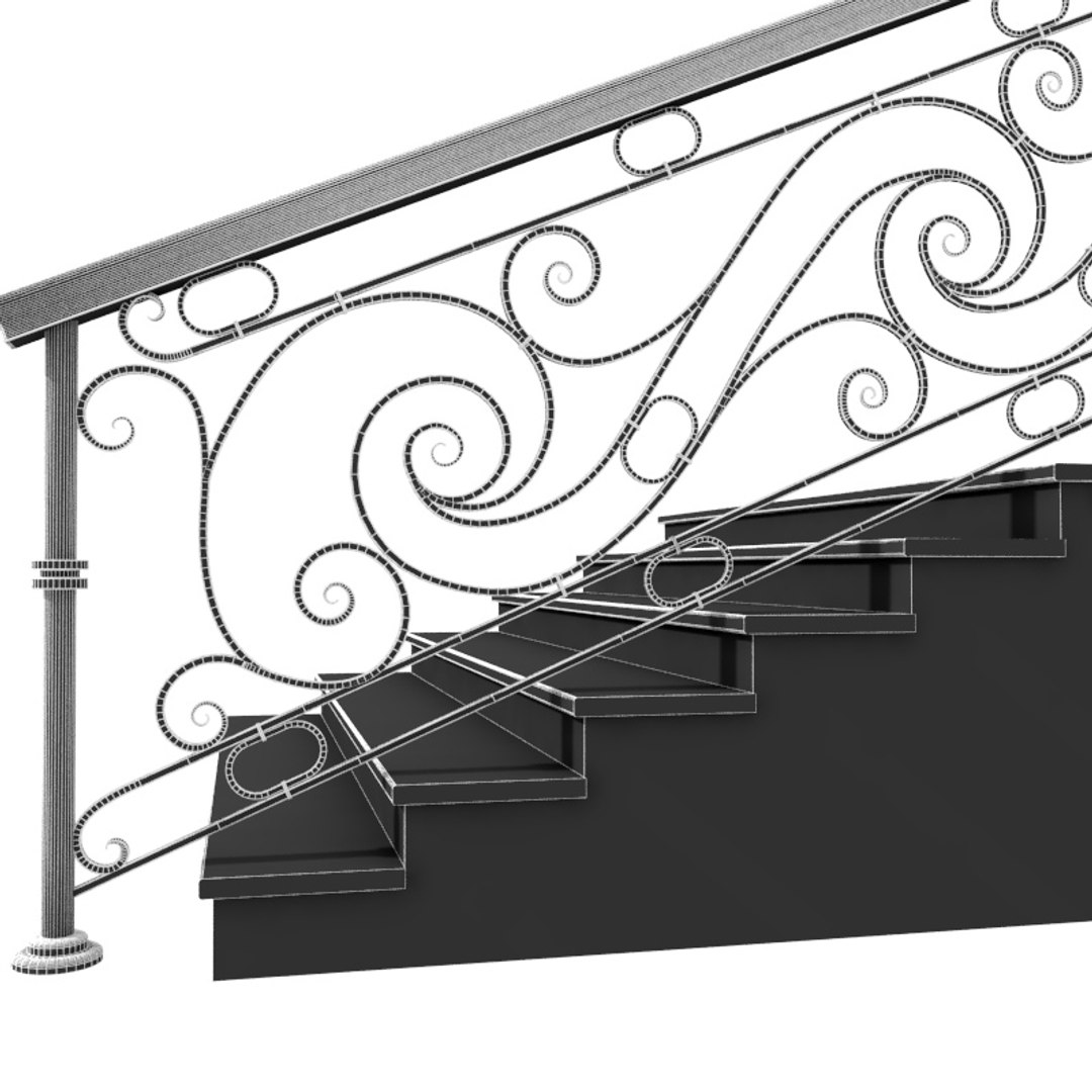 3d Wrought Iron Stair Railing Model