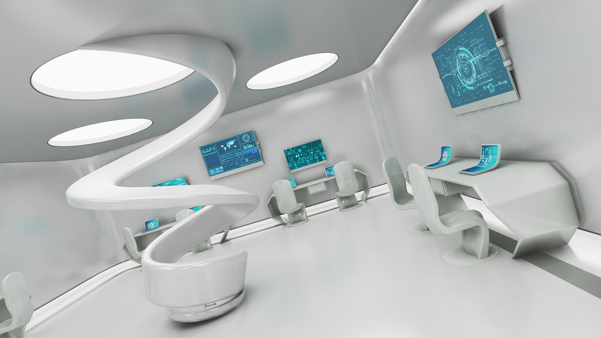 Sci-fi laboratory control room 3D model - TurboSquid 1520729