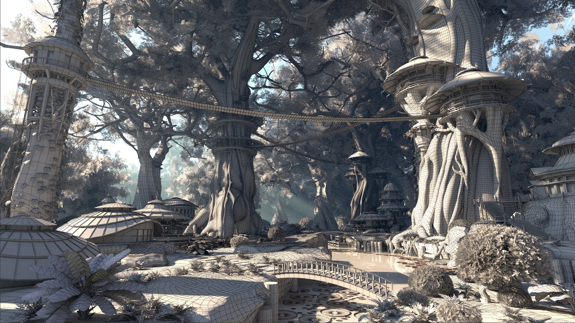 3D A Village In The Trees Model - TurboSquid 2017469