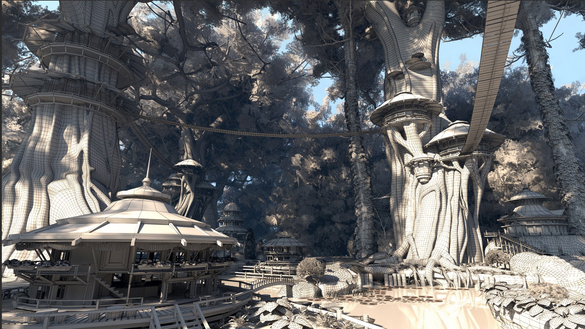 3D A Village In The Trees Model - TurboSquid 2017469