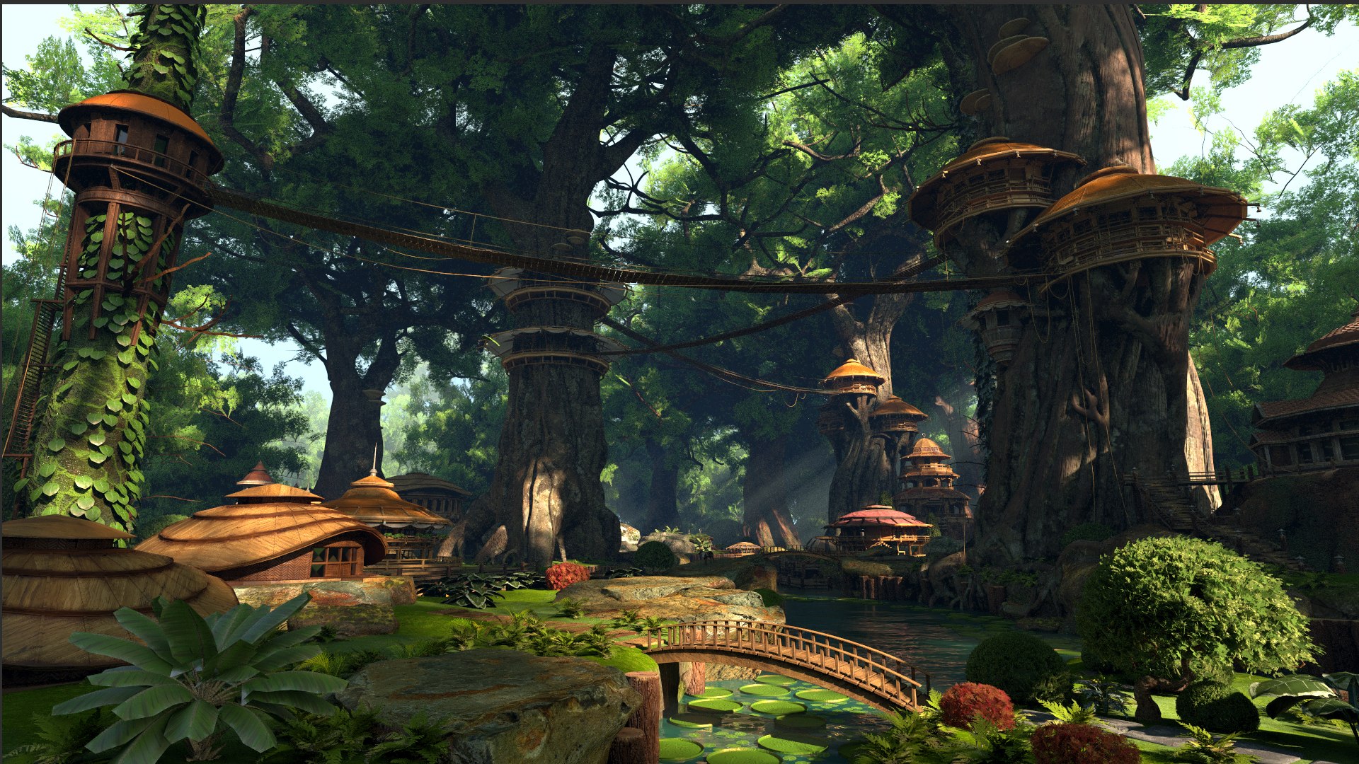 3D A Village In The Trees Model - TurboSquid 2017469