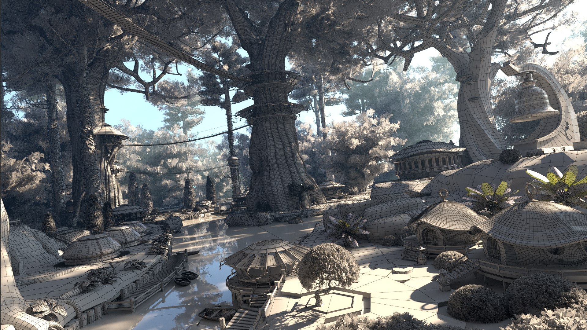 3D A Village In The Trees Model - TurboSquid 2017469