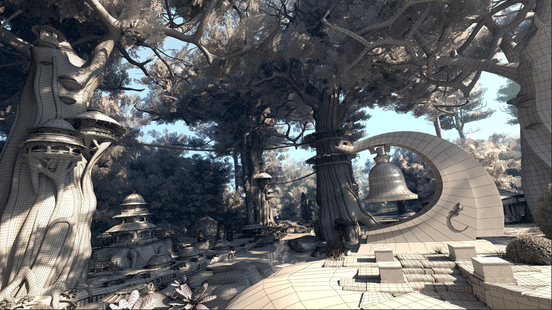 3D A Village In The Trees Model - TurboSquid 2017469