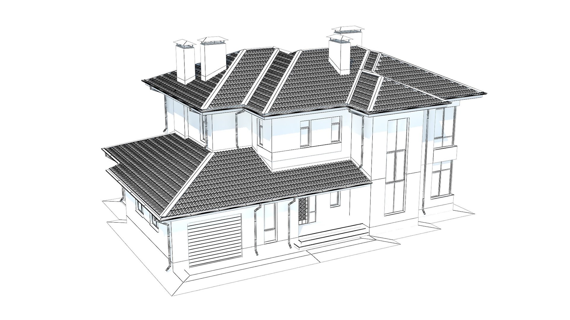 Contemporary Country House 3D - TurboSquid 1554548