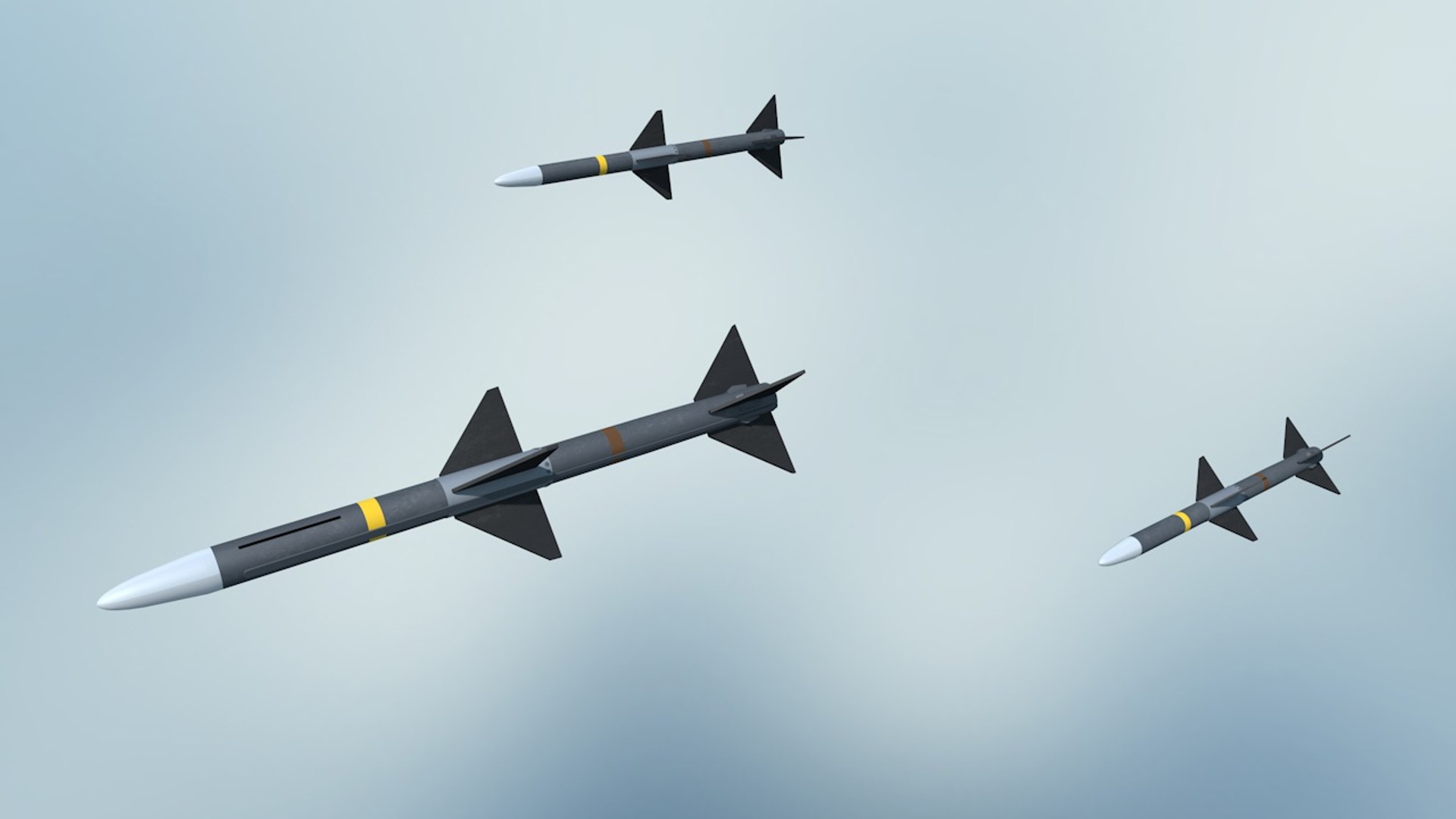 aim-7 sparrow missile 3d model