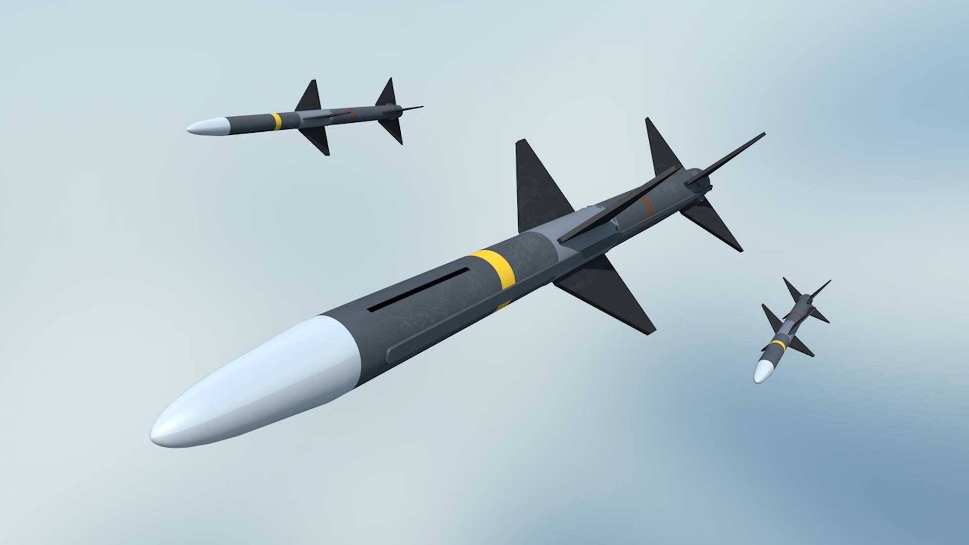 aim-7 sparrow missile 3d model
