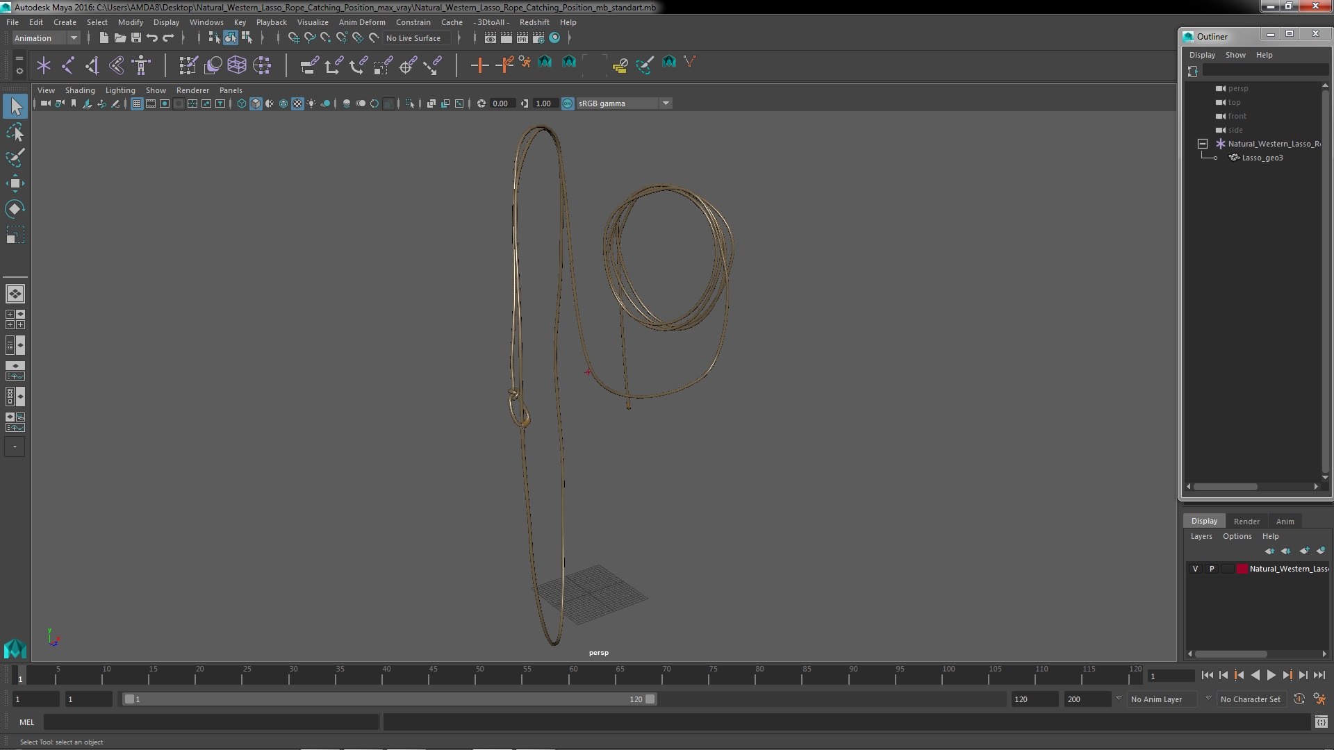 3D Natural Western Lasso Rope Catching Position - TurboSquid 2161956